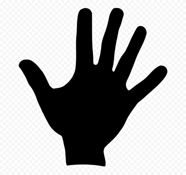 HD Black Outline Right Hand Print Clipart PNG | Citypng