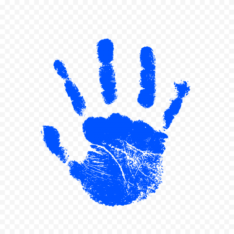 HD Realistic Blue Left Hand Print PNG | Citypng