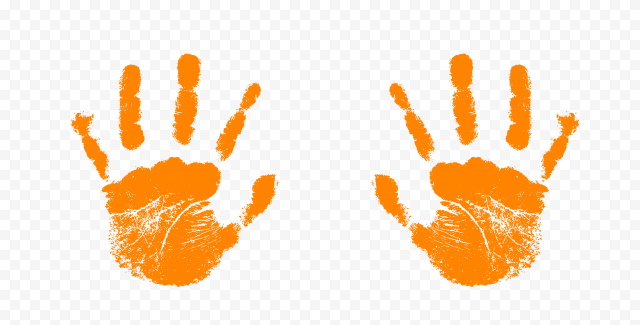 HD Orange Yellow Colorful Hand Print PNG | Citypng