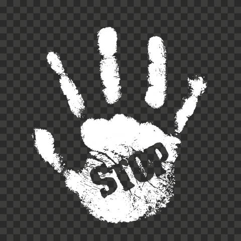 HD White Stop Hand Sign Icon Symbol PNG | Citypng