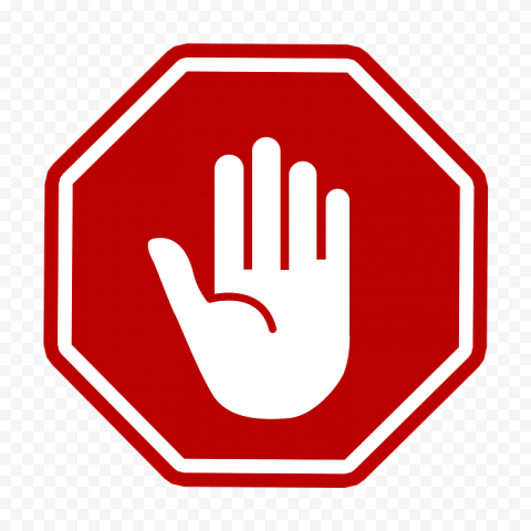 HD Red Stop Hand Print Sign PNG | Citypng