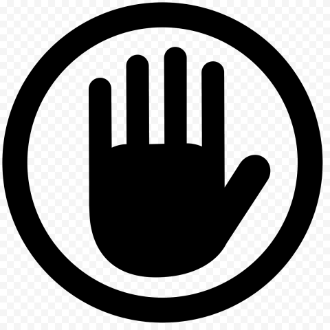 HD Emoji Stop Hand Vector Clipart PNG | Citypng