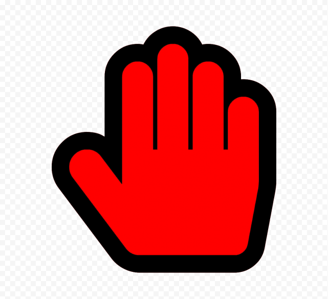 HD Red Round Hand Stop Icon PNG | Citypng