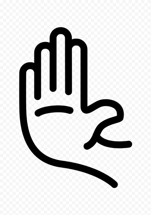 HD Black And White Stop Hand Silhouette Icon Symbol PNG | Citypng