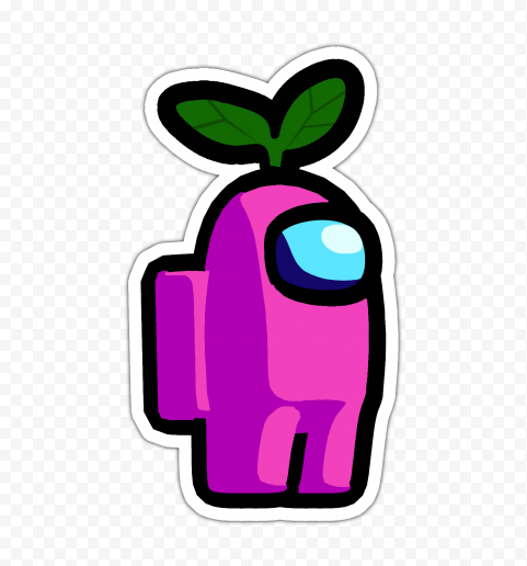 HD Pink Among Us Mini Crewmate Character Baby Leaf Hat PNG | Citypng
