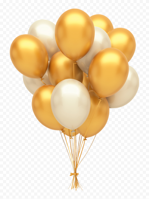 HD Yellow Golden Gold Balloons Decorations PNG | Citypng