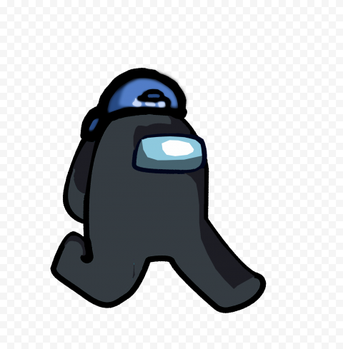HD Among Us Black Character Back View PNG | Citypng