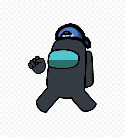 HD Among Us Black Character Back View PNG | Citypng