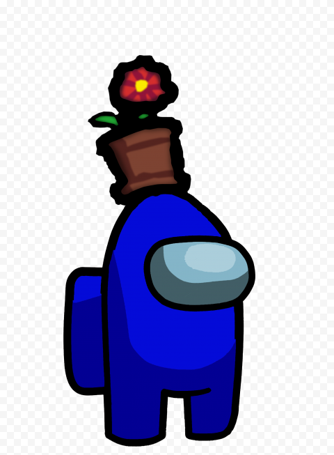 HD Among Us Orange Crewmate Character With Flower Pot Hat PNG | Citypng