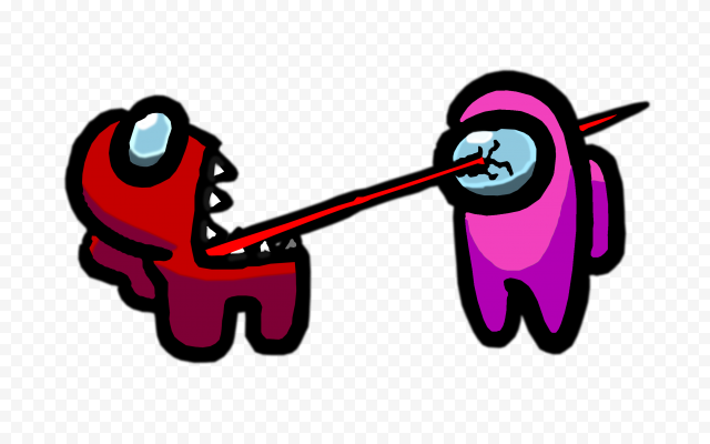 HD Among Us Crewmate Blue Character Tongue Kill Red PNG | Citypng