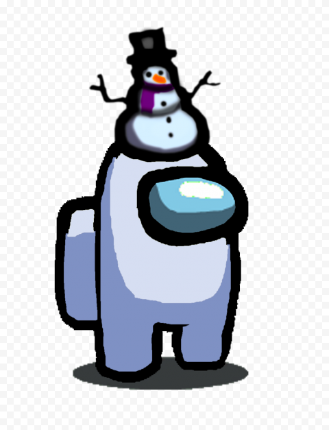 HD Green Among Us Crewmate Shhh Logo With Snowman Hat PNG | Citypng