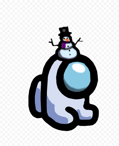 HD Green Among Us Crewmate Shhh Logo With Snowman Hat PNG | Citypng