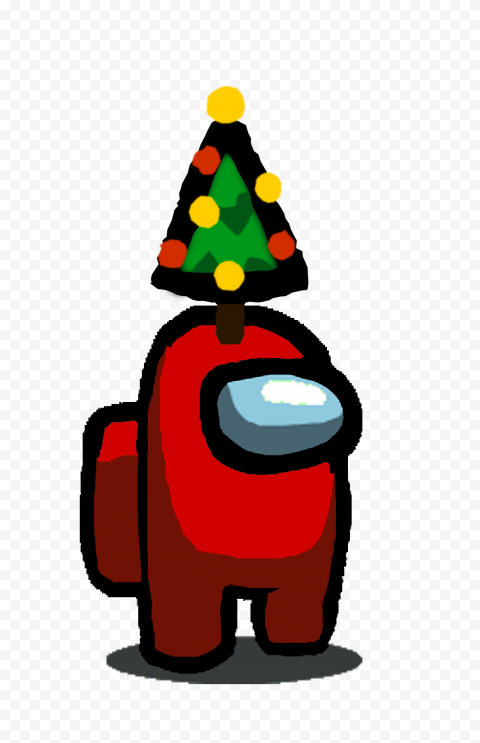 HD Red Among Us Mini Crewmate Character Baby Santa Hat PNG | Citypng