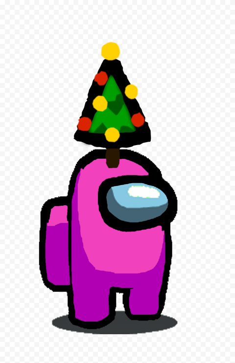 HD Among Us Purple Crewmate Character With Candy Cane Hat PNG | Citypng