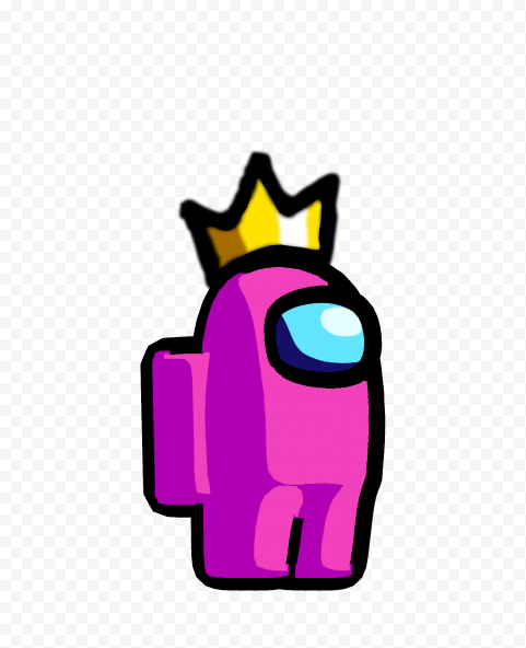 HD Among Us Red Crewmate Character With Crown Hat PNG | Citypng
