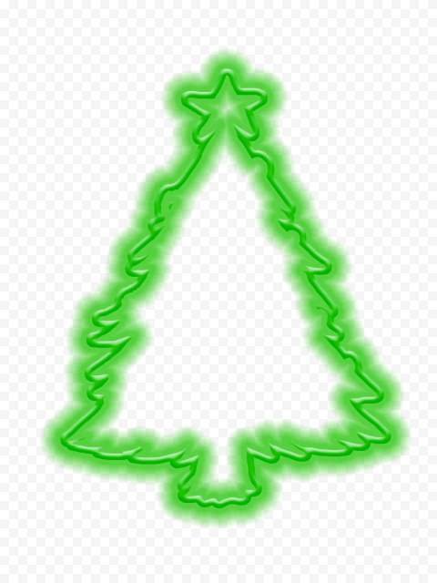 HD Green Neon Beautiful Christmas Tree PNG | Citypng