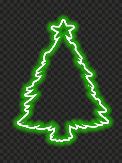 HD Green Neon Merry Christmas Tree PNG | Citypng
