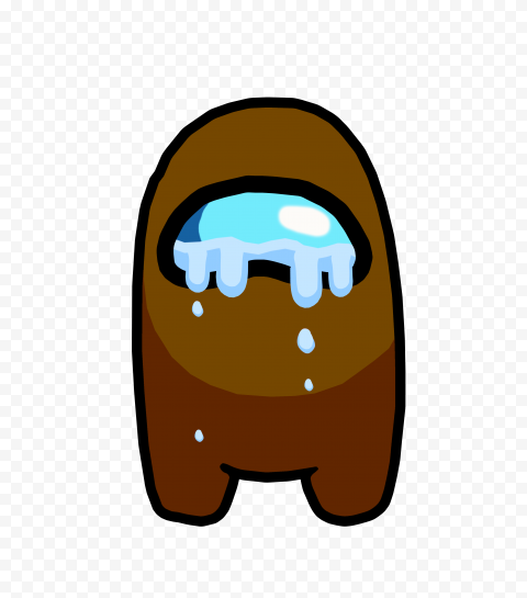 HD Brown Among Us Crewmate Front View Cry PNG | Citypng