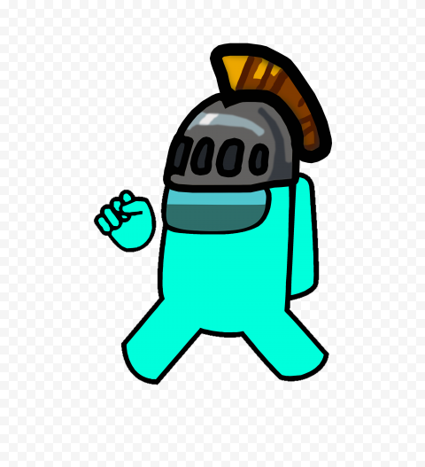 HD Cyan Light Blue Among Us Game Character Baby On Head PNG | Citypng