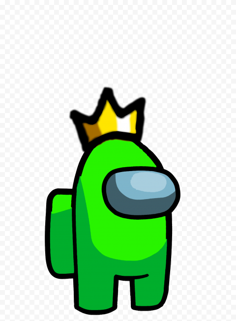 HD Green Among Us Character Crown Hat Stickers PNG | Citypng