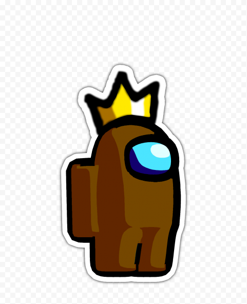 HD Among Us Brown Crewmate Character With Crown Hat PNG | Citypng