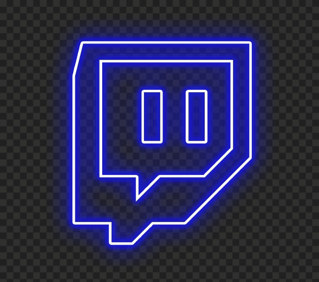 HD Twitch Neon Dark Blue Square App Icon PNG | Citypng