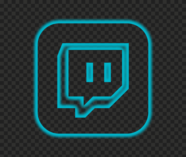 Neon Light Blue Twitch App Round Icon PNG | Citypng
