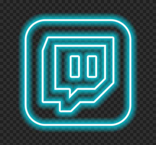 HD Twitch Neon Blue Square App Icon PNG | Citypng