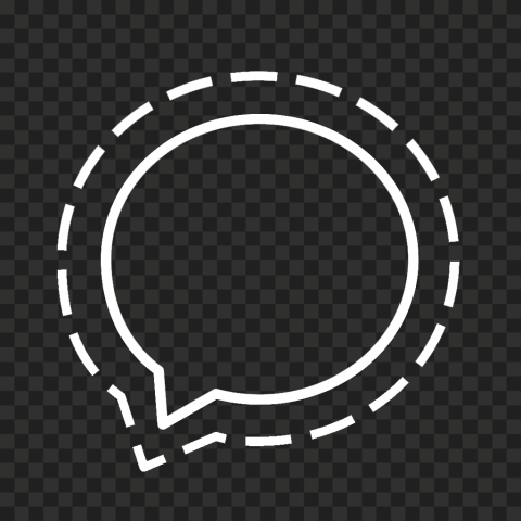White Signal Messenger Square Outline App Logo Icon PNG | Citypng