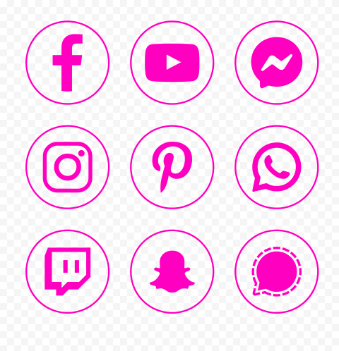 HD Pink Social Media Logos Icons PNG | Citypng