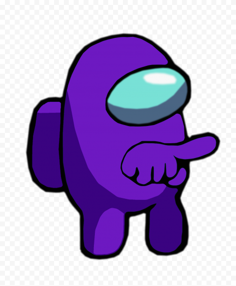 HD Blue Among Us Character Back View Finger Hand Pointing PNG | Citypng