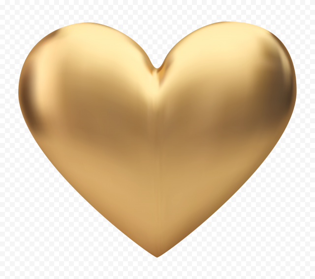 Transparent Gold Heart Shape | Citypng