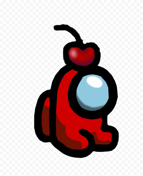 HD White Crewmate Among Us Character With Cherry Hat PNG | Citypng