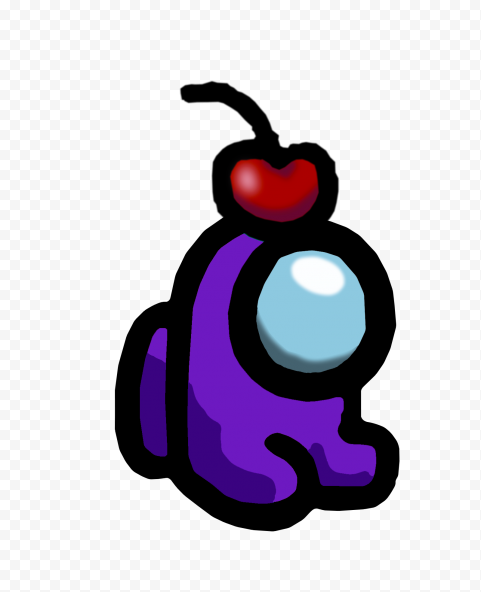 HD Orange Crewmate Among Us Character With Cherry Hat PNG | Citypng