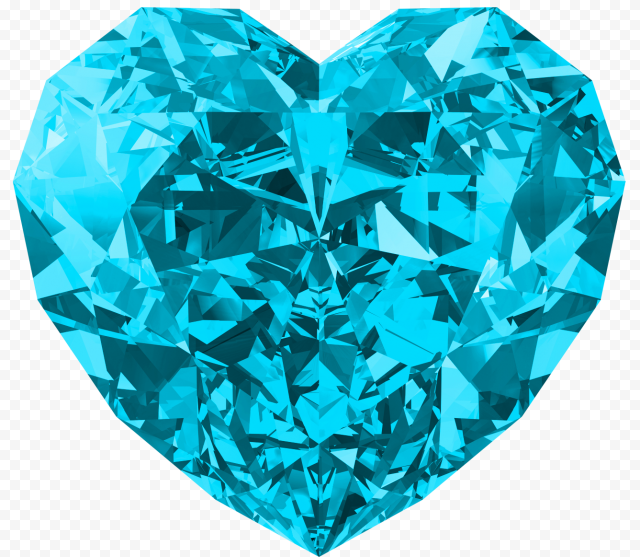 HD Blue Beautiful Glossy Heart Love Valentine Day PNG | Citypng