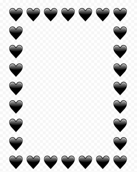 HD Red Hearts Emoji Vertical Frame PNG | Citypng