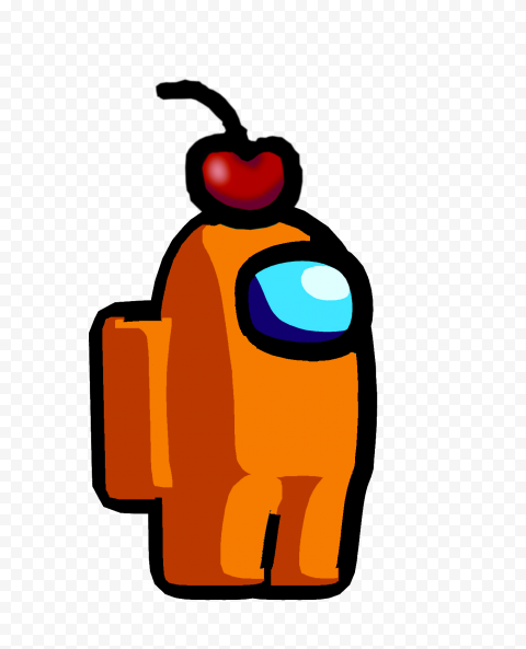 HD Brown Crewmate Among Us Character With Cherry Hat PNG | Citypng