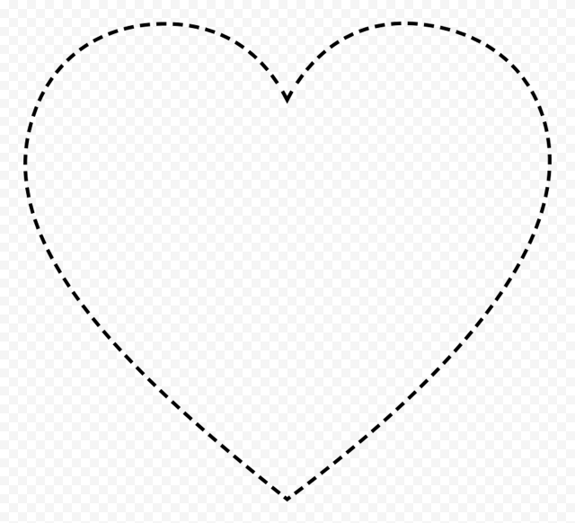 HD White Dotted Line Heart PNG | Citypng