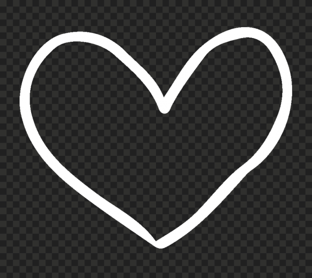 HD White Outline Heart PNG | Citypng