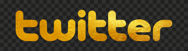 HD Twitter Golden Metal Text Logo PNG | Citypng
