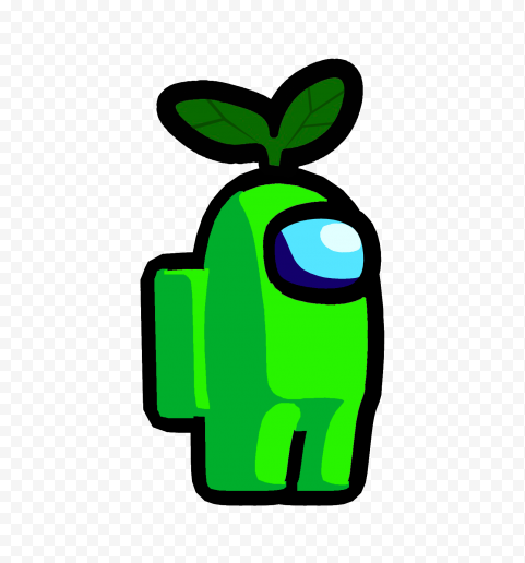 HD Brown Among Us Crewmate Character With Green Leaf On Head PNG | Citypng