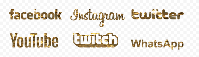 HD Twitter Facebook Instagram Social Media Gold Logos PNG | Citypng
