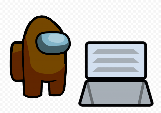 HD Brown Among Us Crewmate Character With Green Leaf On Head PNG | Citypng