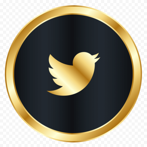 HD Black & Gold Round Twitter Luxury Icon PNG | Citypng