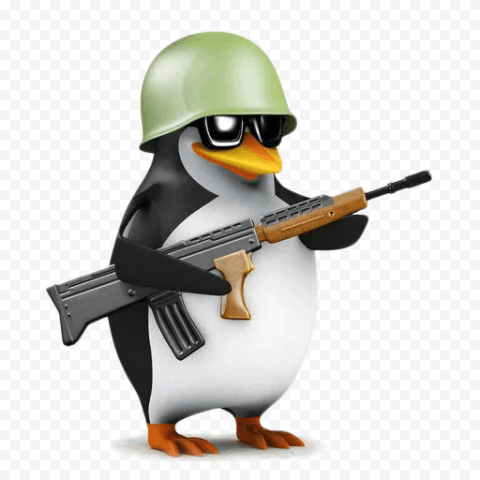 HD Cartoon Army Penguin Holding Gun PNG | Citypng