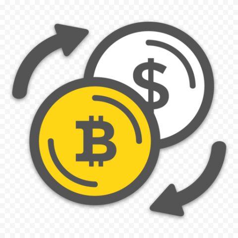 Black Bitcoin To USD Converter Icon PNG | Citypng