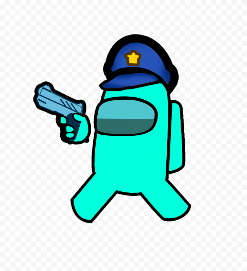 HD Red Among Us Police Character Hold Weapon Gun PNG | Citypng