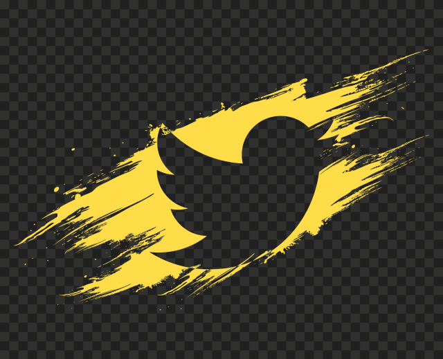 HD Twitter Yellow Bird Scribble Sketch Logo Icon PNG | Citypng