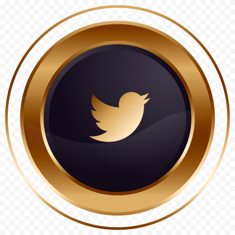 HD Golden Gold Round Twitter Icon PNG | Citypng