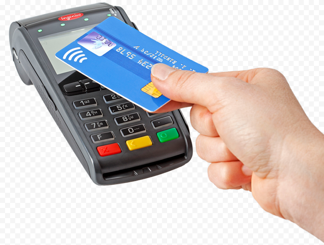 HD Realistic POS Machine With Credit Card PNG | Citypng